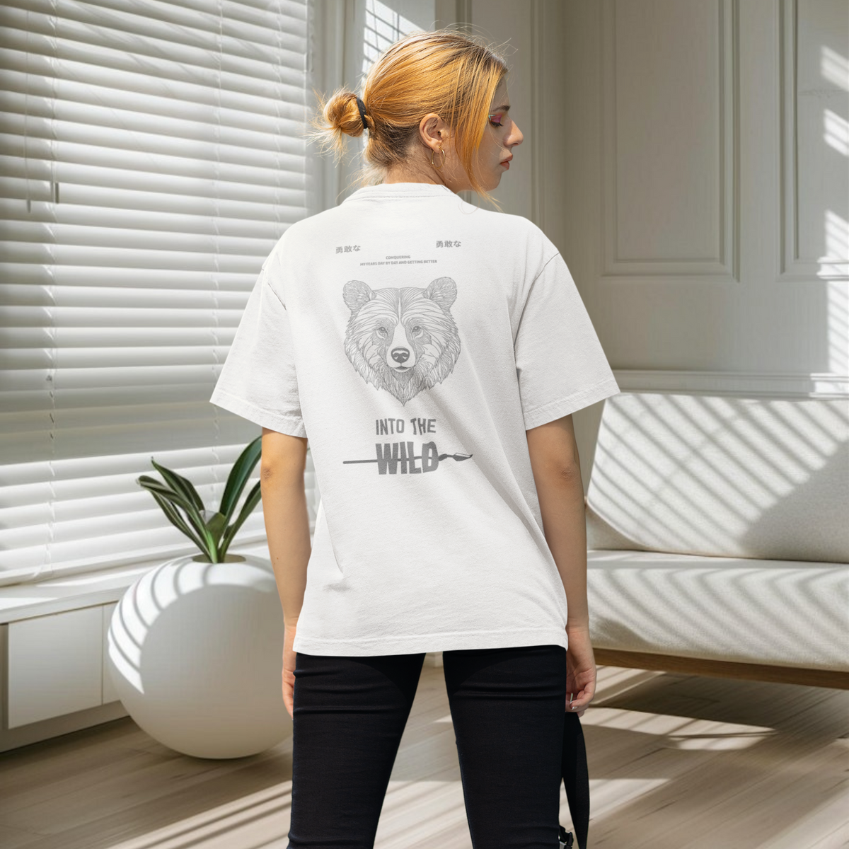 Women inspirational graphic back printed oversized T-shirt – Kyloug